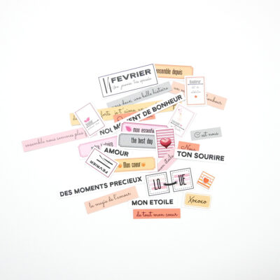 Etiquettes à découper Mots "St Valentin" - Celmascrap